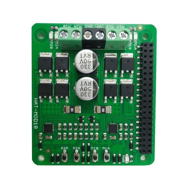 MDD10 DC Motor Driver HAT 10A 6V-24V - 2-channel DC motor driver for ...