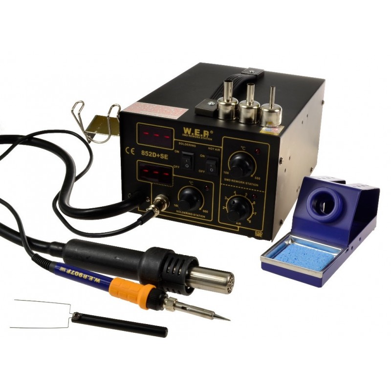 WEP 852D + SE 2in1 soldering station on compressor with soldering iron ...