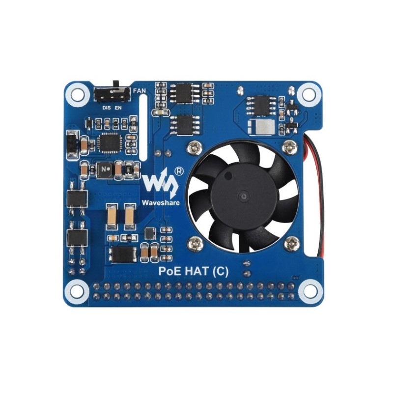 PoE HAT (C) Power over Ethernet for Raspberry Pi - Waveshare 19445 ...