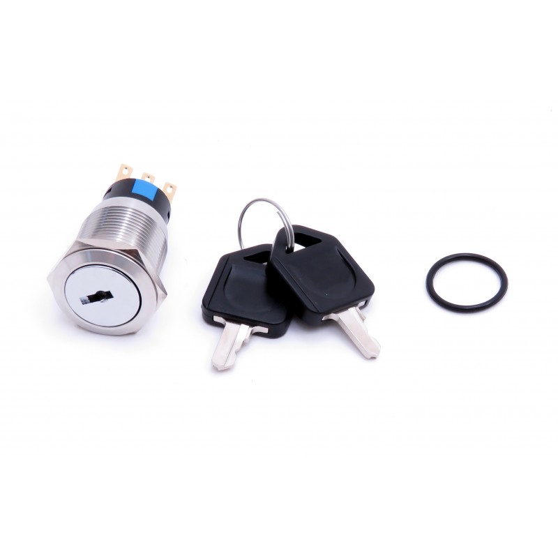 Waterproof key switch, 19mm, 2 positions - Kamami on-line store