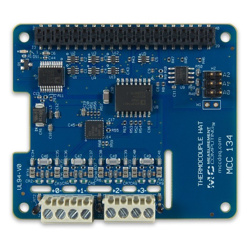 MCC 134 Thermocouple Measurement DAQ HAT - 4-channel module with ...