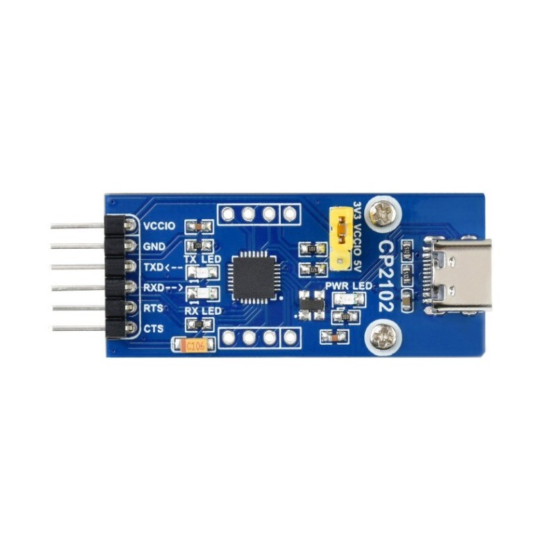 USB-UART converter CP2102 with USB-C connector - Waveshare 20644 - Kamami on-line store