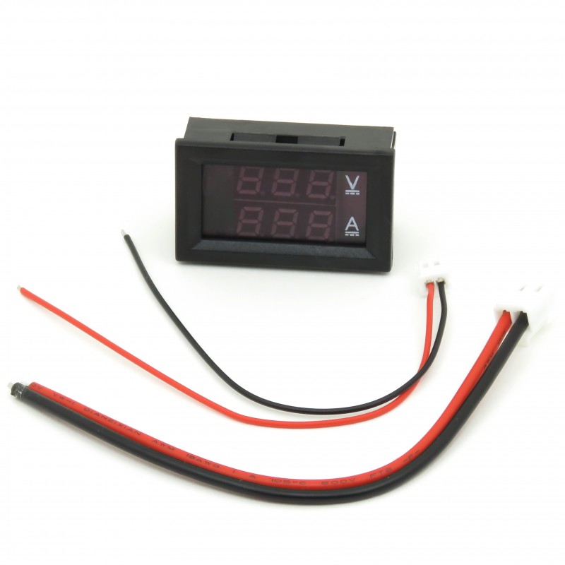 LED panel meter module 100V voltmeter + 10A ammeter - Kamami on-line store