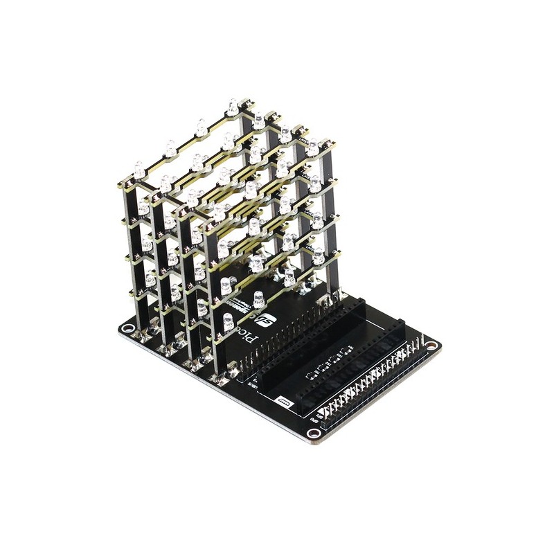 Pico Cube - module with LED matrix 3D 4x4x4 for Raspberry Pi Pico (red ...
