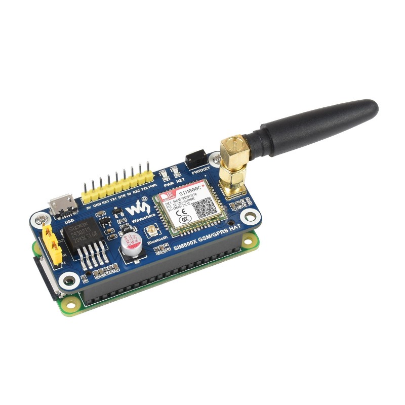 Moduł komunikacyjny GSM/GPRS SIM800C HAT dla Raspberry Pi - Waveshare ...