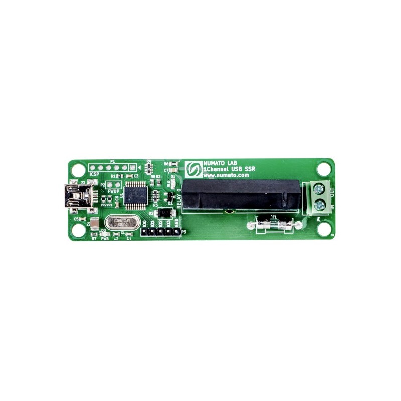 1 Channel USB Powered Solid State Relay Module - module with SSR AC relay and USB communication ...