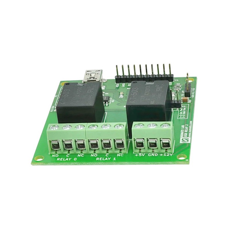 2 Channel USB Relay Module - a module with 2 relays and a USB interface ...