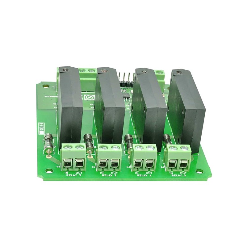 4 Channel Solid State Relay Controller Board - module with 4 SSR DC ...