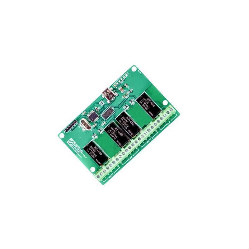 4 Channel USB Powered Relay Module - module with 4 relays and USB interface + enclosure - Kamami ...
