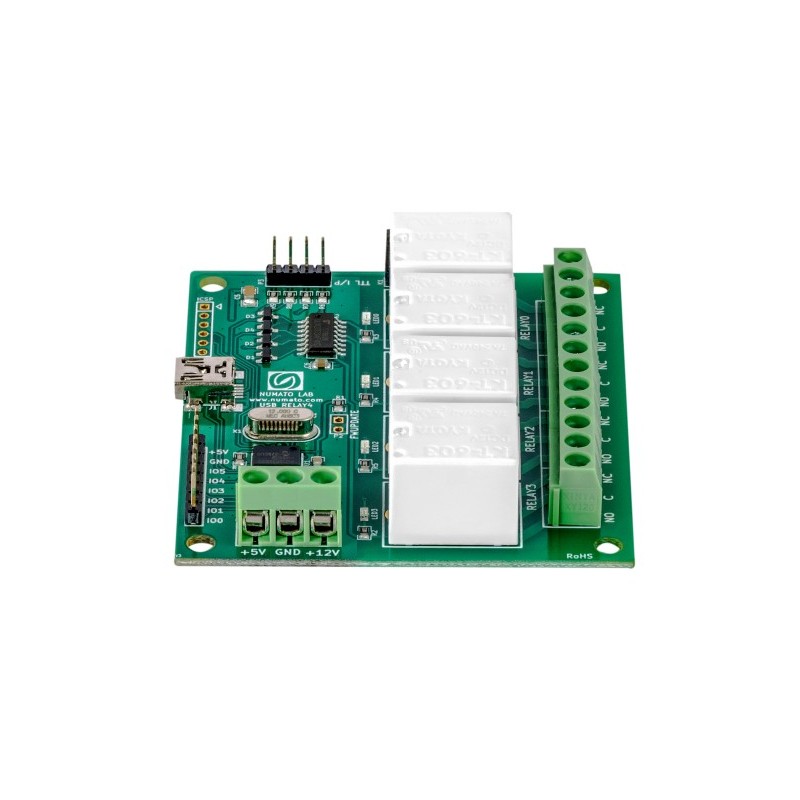 4 Channel USB Relay Module - a module with 4 relays and a USB interface ...