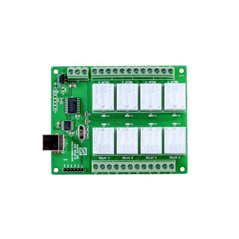 8 Channel USB Relay Module - moduł z 8 przekaźnikami 12V i interfejsem ...