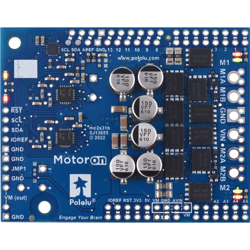 Motoron M2S18v20 Dual High-Power Motor Controller Shield - 2-channel DC ...
