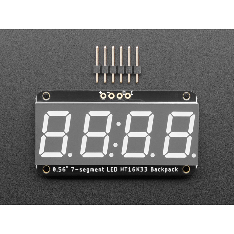 STEMMA QT 0.56" 4-Digit 7-Segment Display - 7-segment LED display with ...