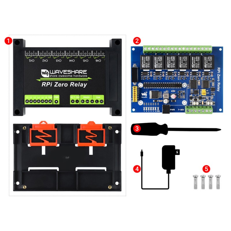 Moduł przekaźnikowy 6-kanałowy RPi Zero Relay dla Raspberry Pi Zero ...