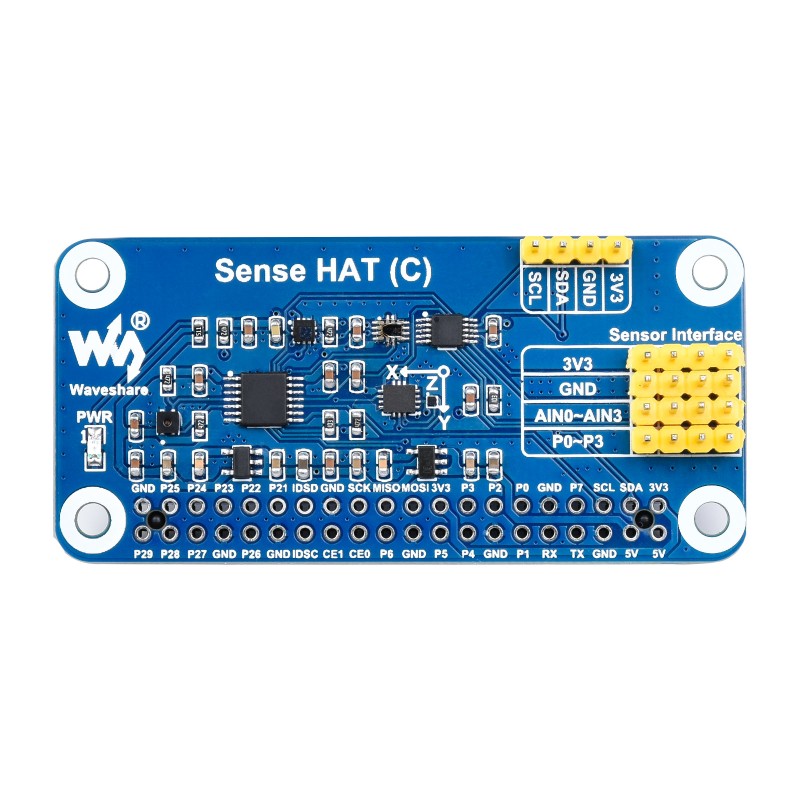 Moduł Sense HAT (C) z czujnikami dla Raspberry Pi - Waveshare 23229 - sklep Kamami