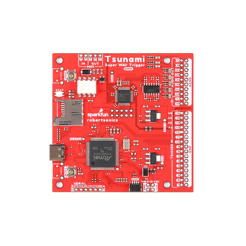 Qwiic Tsunami Super WAV Trigger - a module with a multi-channel WAV ...