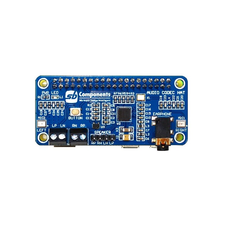 Audio Codec HAT - audio module with I2S codec and microphones for Raspberry Pi - Kamami on-line ...