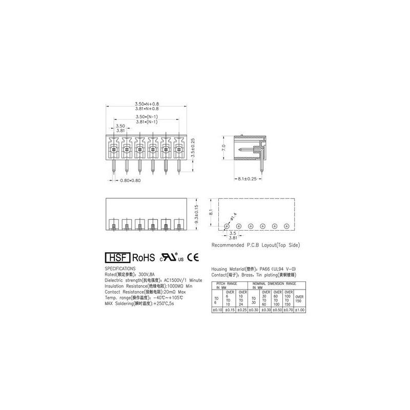 15EDGRC-3.81-6P - Male terminal block, angled, 6-pin, pitch 3.81 mm ...