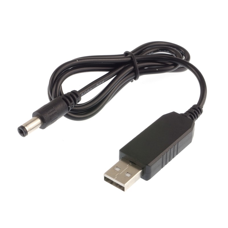 Przewód USB z przetwornicą 5V do 12V, DC Jack 2,1 x 5,5 mm - sklep Kamami