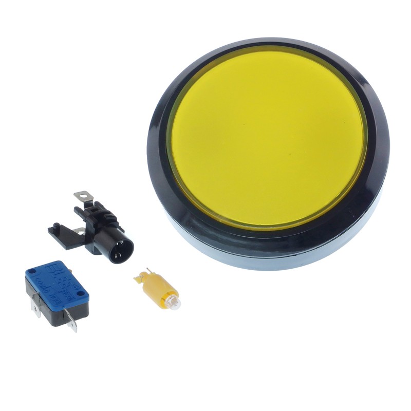 Large, round button with LED backlight, 100mm (yellow) - Kamami on-line ...