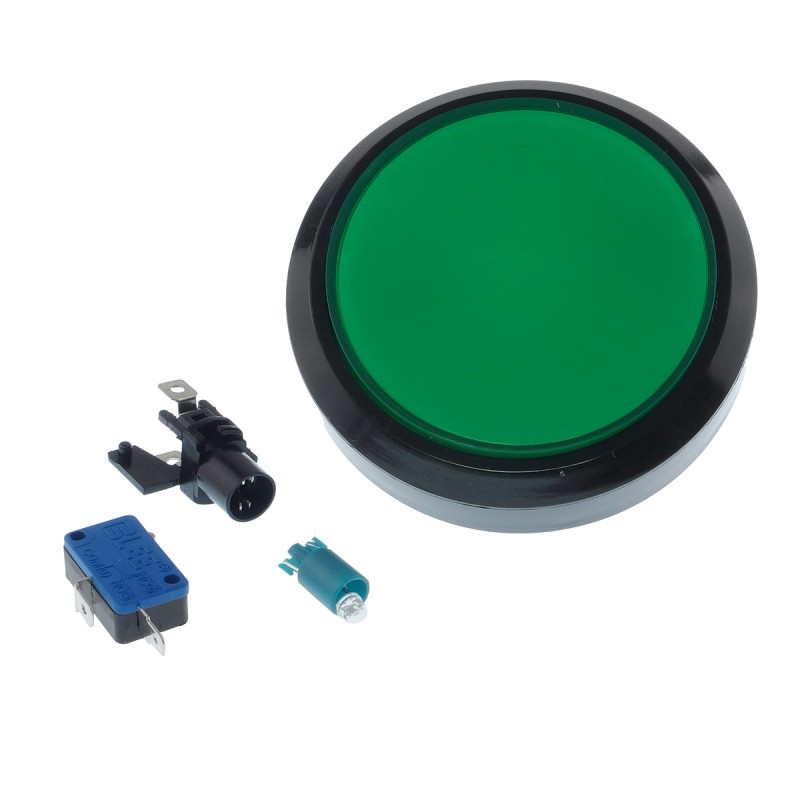 Large, round button with LED backlight, 100mm (green) - Kamami on-line ...