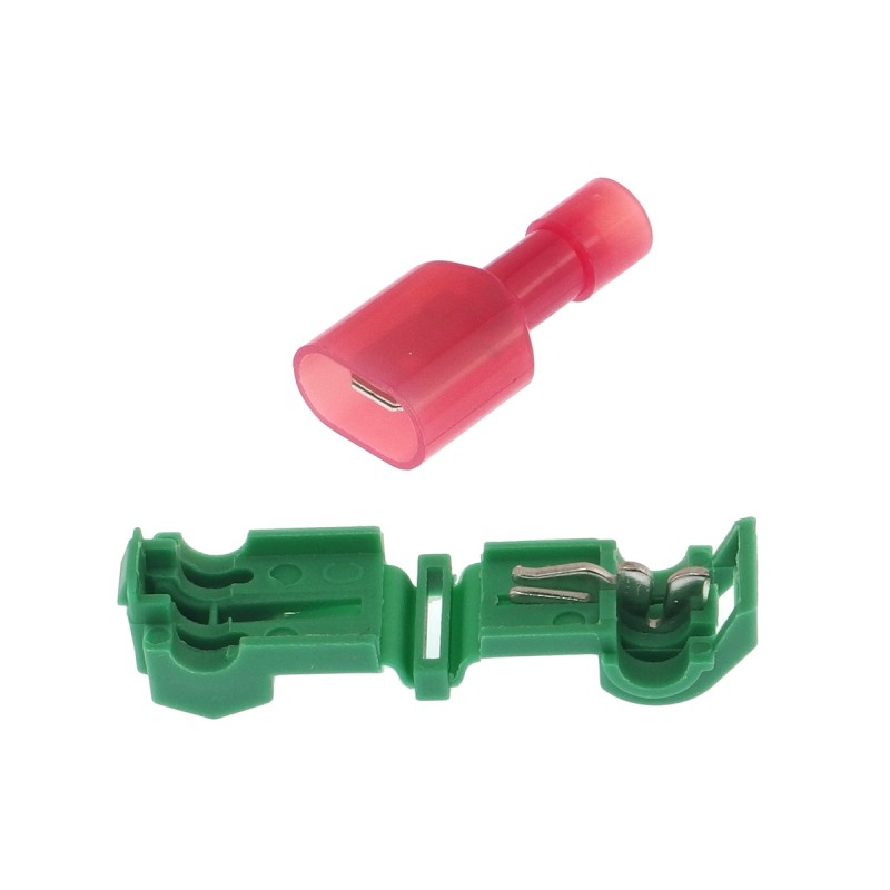 Szybkozłączka przewodu typu T4 0.5-1.5mm2 zielona 10szt. - sklep Kamami