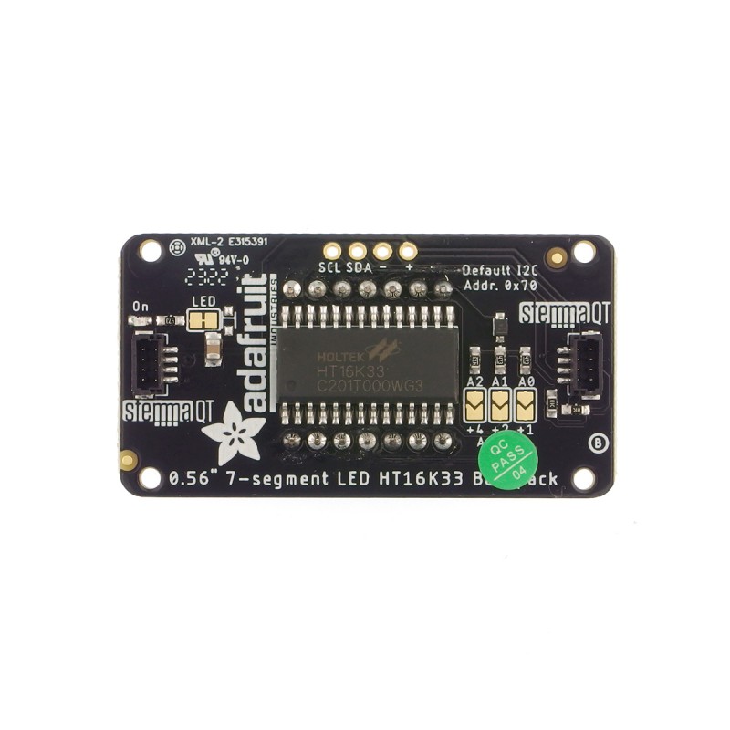 STEMMA QT 0.56" 4-Digit 7-Segment Display - 7-segment LED display with I2C controller (green ...
