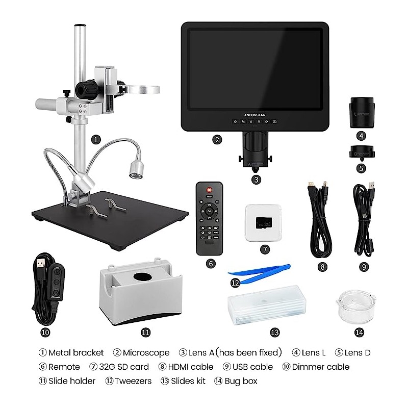 Andonstar AD249S-M - digital microscope with 10" LCD display - Kamami ...