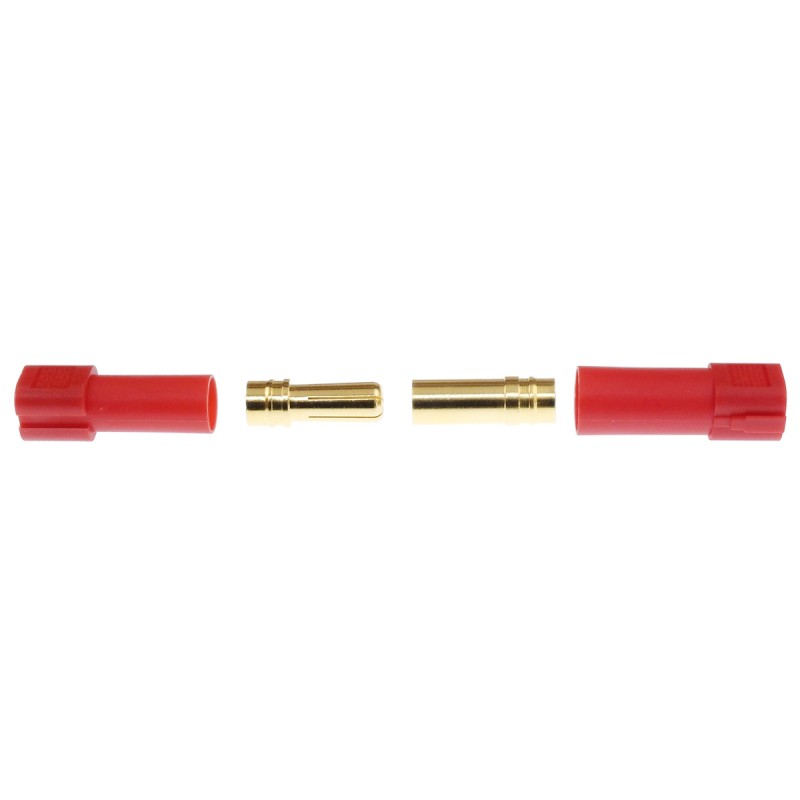 XT150 - high-current connector (plug + socket + contacts) - red ...