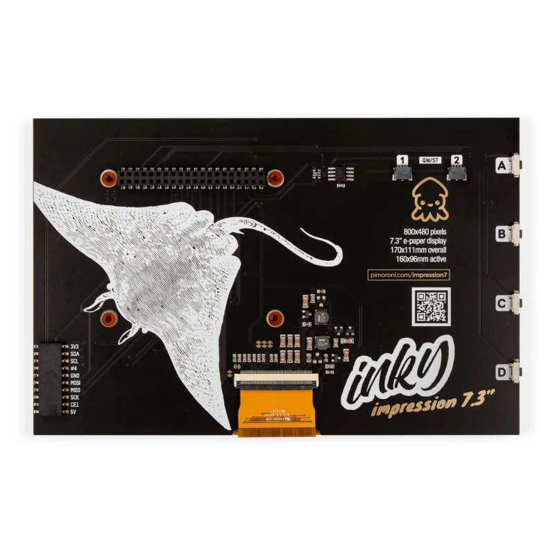 Inky Impression 7.3" - module with 7-color e-Paper display 4" 800x480 ...
