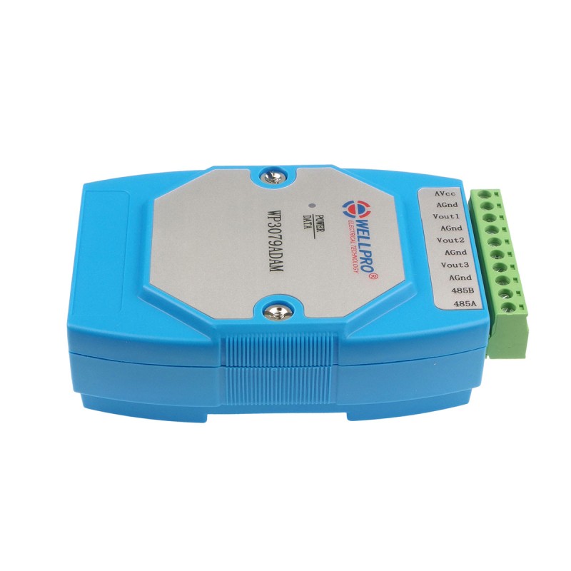 WP3079ADAM - 0-10V analog output module with RS485 Modbus RTU interface ...