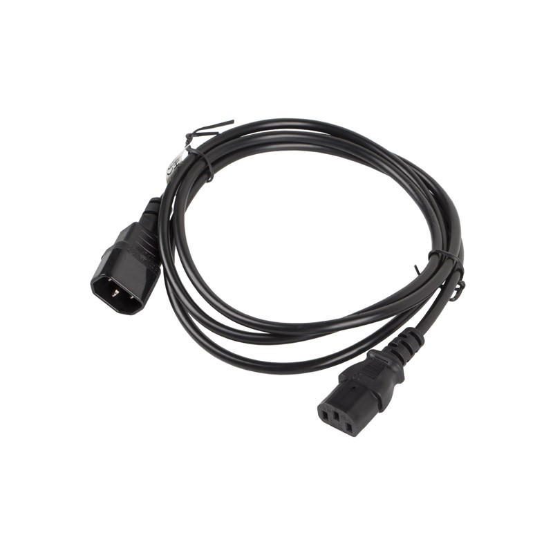 IEC 320 C13-C14 power extension cable 1.8m black Lanberg - Kamami on ...