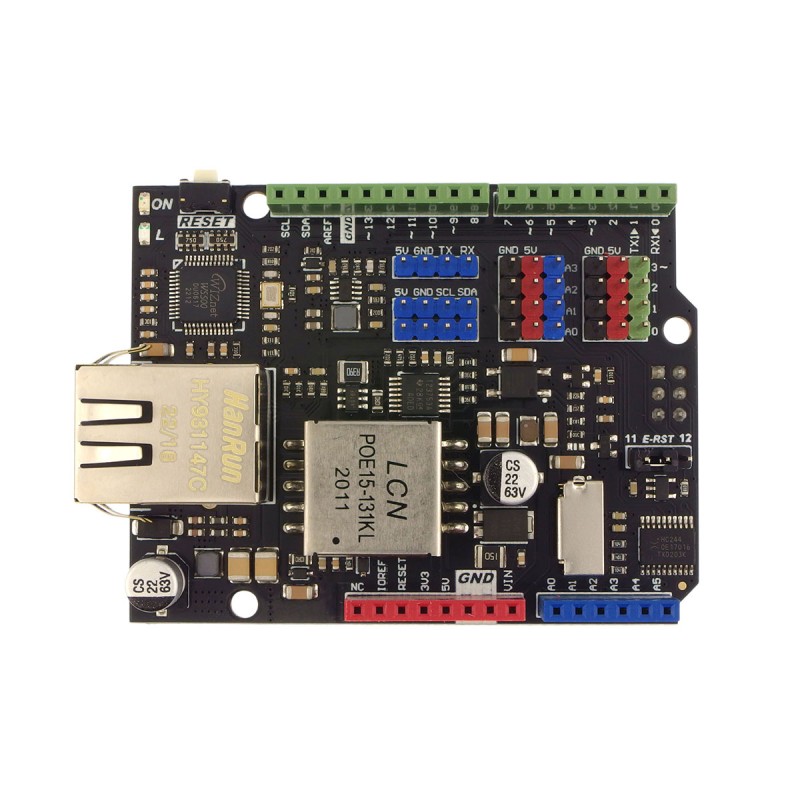 Ethernet and PoE Shield - moduł Ethernet z układem W5500 dla Arduino ...