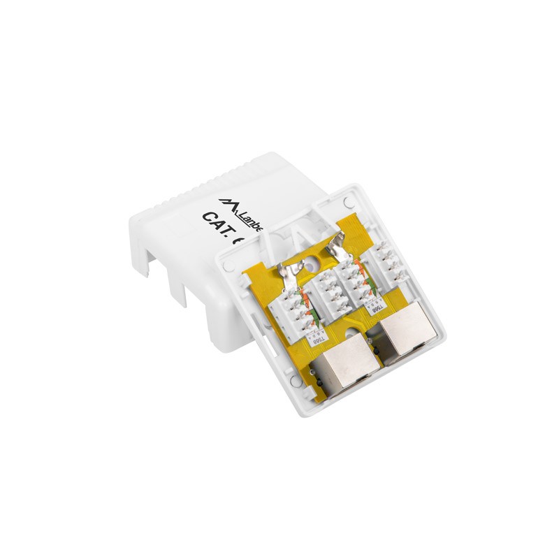 Surface-mounted ICT socket - Category 6, Two Shielded RJ-45 Ports ...