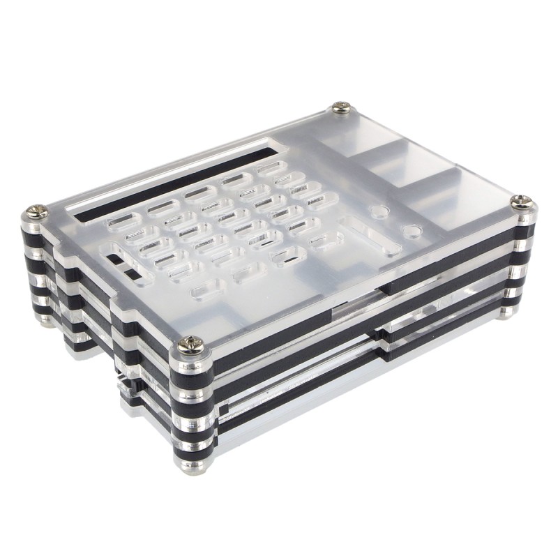 Acrylic case for Raspberry Pi 5 (black) - Kamami on-line store